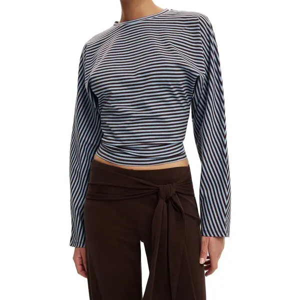 COTTON ON Blair Batwing Long Sleeve - Madi Stripe Cosmic Star Dark