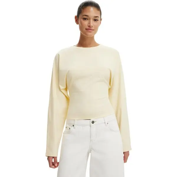 COTTON ON Blair Batwing Long Sleeve - Vanilla Glow