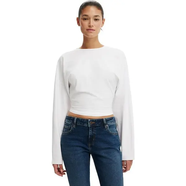 COTTON ON Blair Batwing Long Sleeve - White