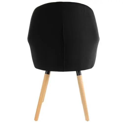 ELAMA 2 Piece Fabric Tufted Chair With Wooden Legs