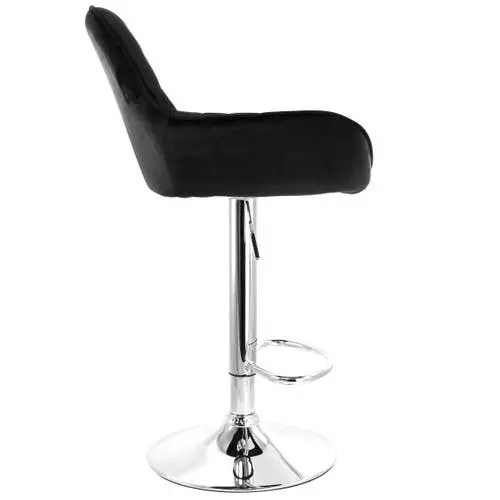 ELAMA 2 Piece Adjustable Velvet Bar Stools