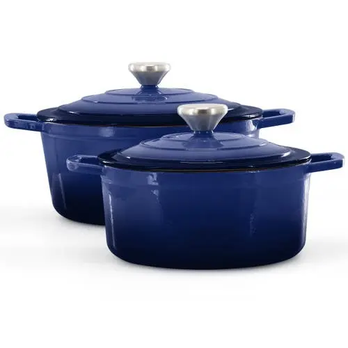 MEGACHEF 7 Piece Enameled Cast Iron Cookware Set