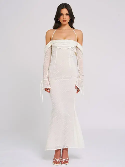 MISS CIRCLE NEW YORK Off-shoulder Mermaid Maxi Dress