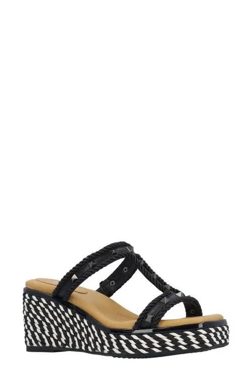 J. Reneé Tavelle Platform Wedge Sandal - Black/white