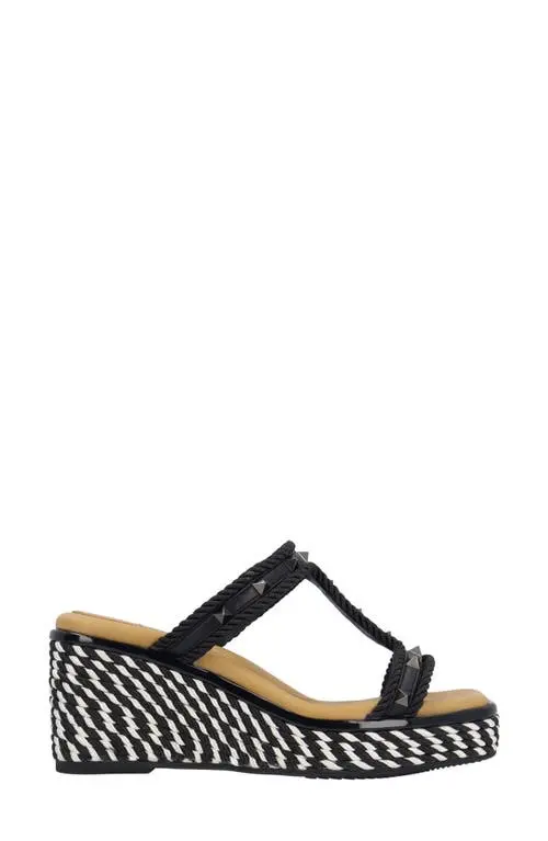 J. Reneé Tavelle Platform Wedge Sandal - Black/white