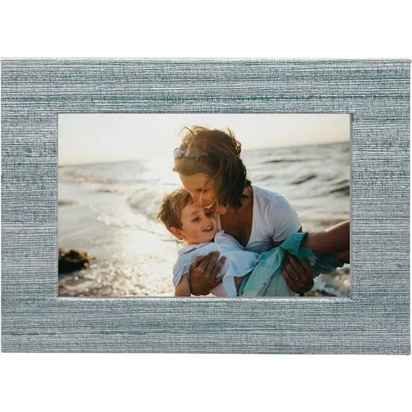 MARIPOSA Capri Faux Grasscloth 4 X 6-inch Picture Frame - Aqua