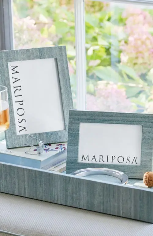 MARIPOSA Capri Faux Grasscloth 4 X 6-inch Picture Frame - Aqua
