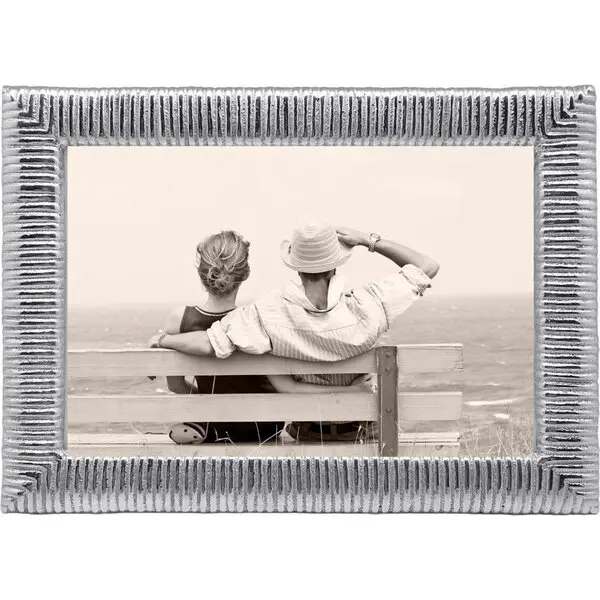 MARIPOSA Woven Texture 4 X 6-inch Picture Frame - Silver