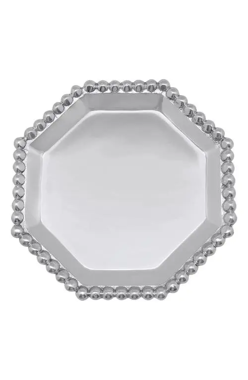 MARIPOSA Pearled Octagonal Canapé Plate - Silver