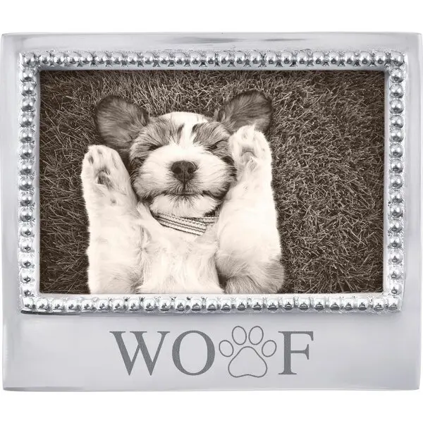 MARIPOSA Beaded Woof 4 X 6-inch Picture Frame - Silver