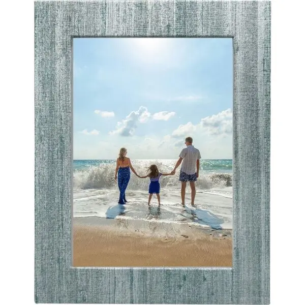 MARIPOSA Capri Faux Grasscloth 5 X 7-inch Picture Frame - Aqua