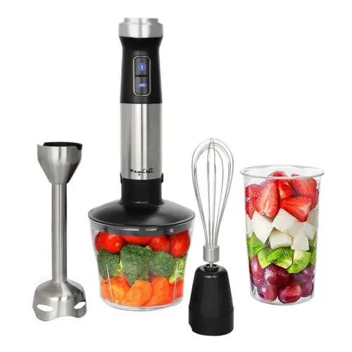 MEGACHEF 4 In 1 Multipurpose Immersion Hand Blender - Grey