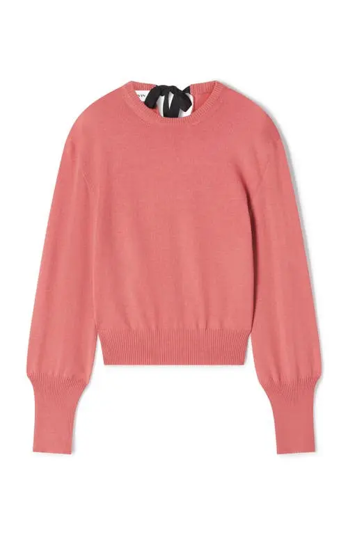 LANVIN Wool Sweater With Grosgrain Ribbon - Pink