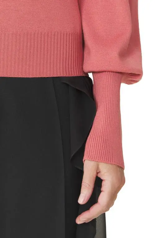 LANVIN Wool Sweater With Grosgrain Ribbon - Pink