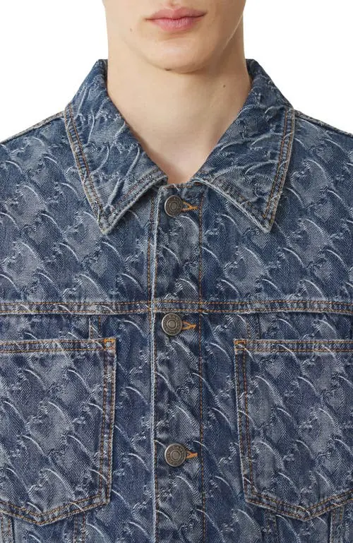 LANVIN Lunar Year Jacquard Denim Trucker Jacket - Blue
