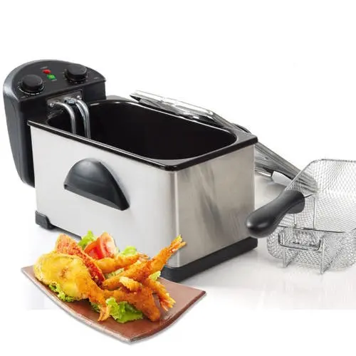 MEGACHEF 3.17 Quart Stainless Steel Electric Deep Fryer With Timer