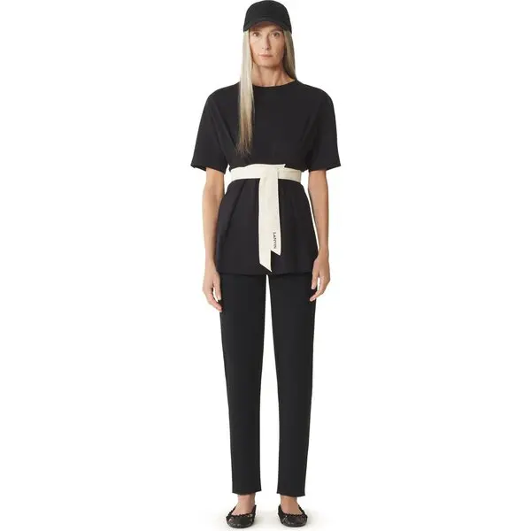 LANVIN Belted Cotton And Silk T-shirt