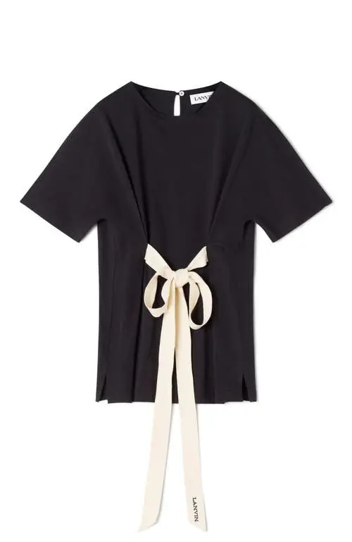 LANVIN Belted Cotton And Silk T-shirt
