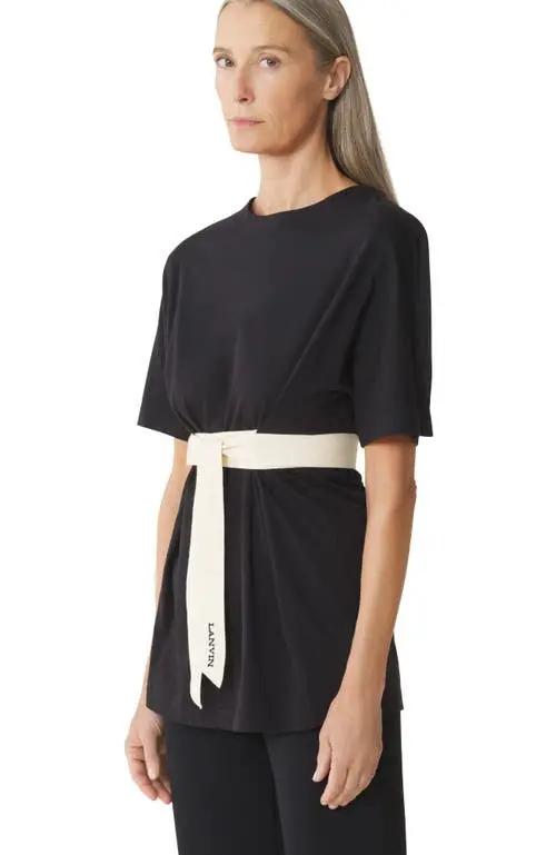 LANVIN Belted Cotton And Silk T-shirt