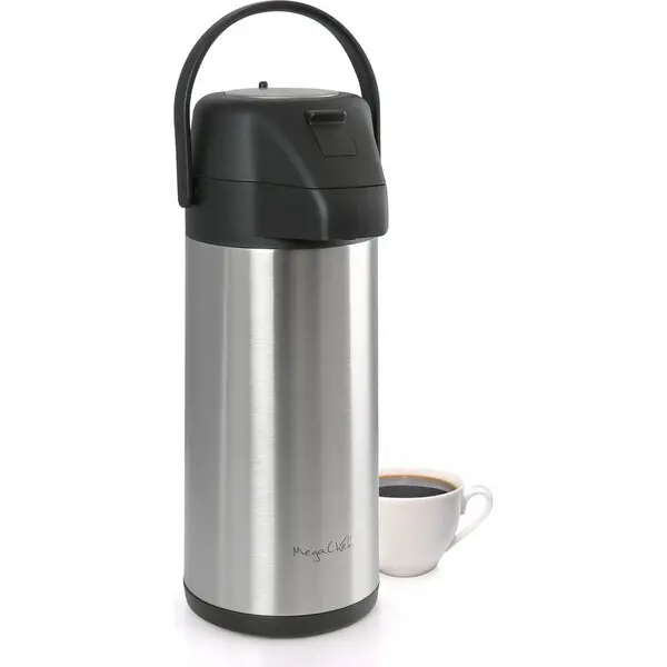 MEGACHEF 3.17 Quart Stainless Steel Vacuum Body Pump Cap Air Pot - Grey