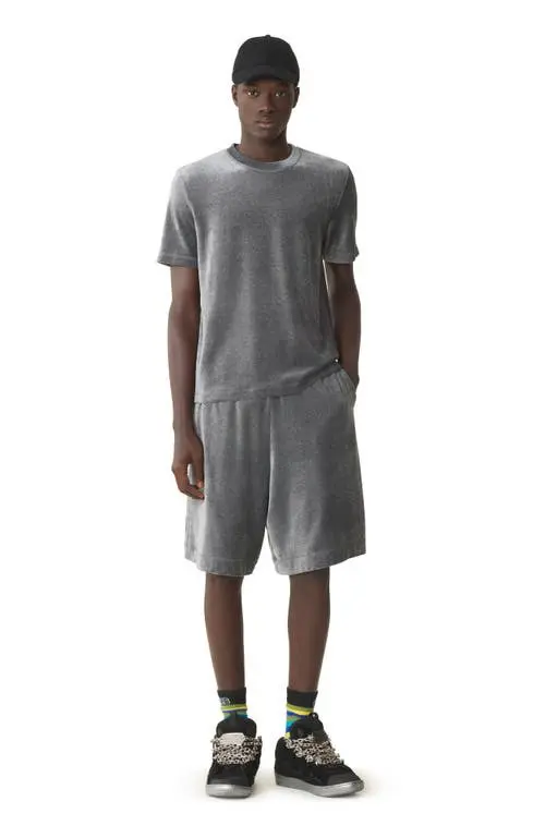 LANVIN Velvet T-shirt - Dark Grey
