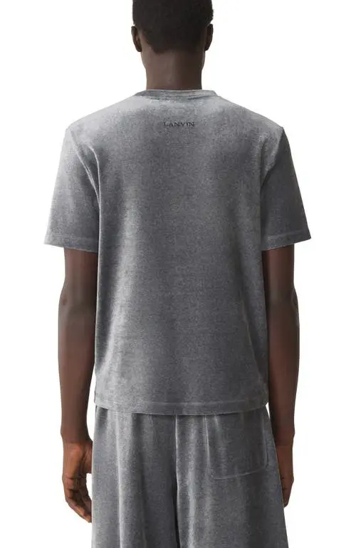LANVIN Velvet T-shirt - Dark Grey