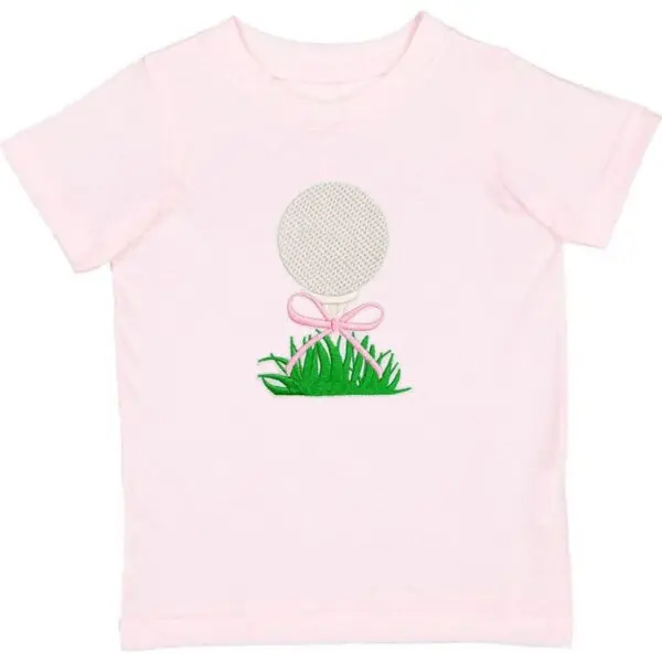 SWEET WINK Golf Tee Bow Patch Short Sleeve T-shirt - Ballet Pink