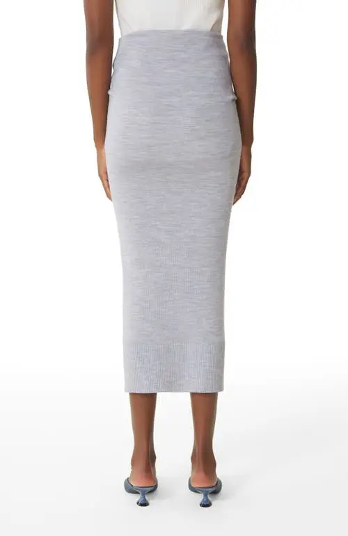 LANVIN Draped Wool Midi Skirt