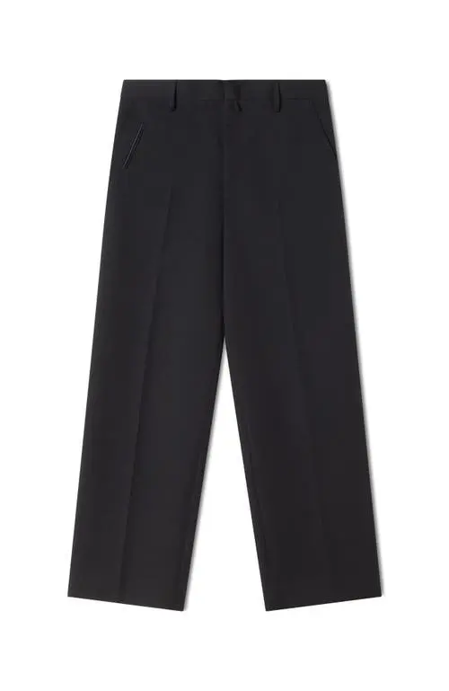 LANVIN Straight-leg Pleated Wool Trousers - Black