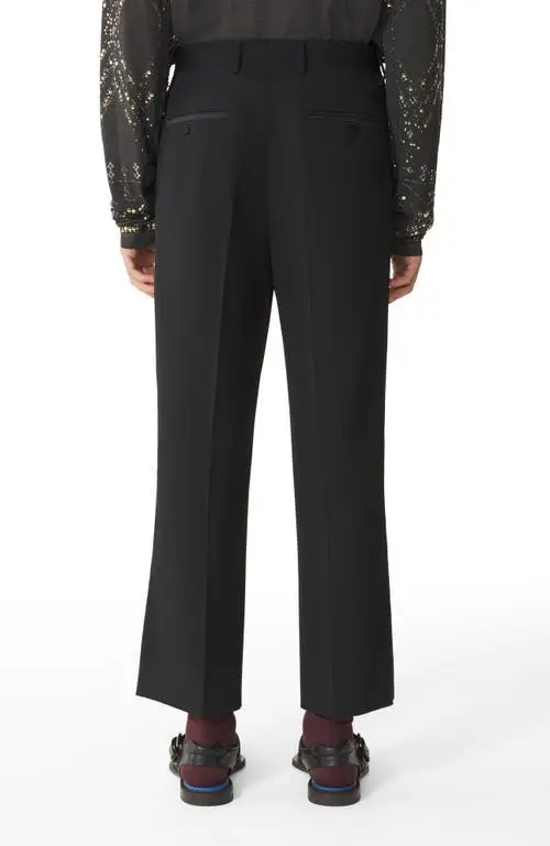 LANVIN Straight-leg Pleated Wool Trousers - Black