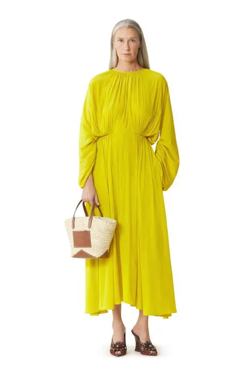 LANVIN Fitted Charmeuse Dress - Yellow