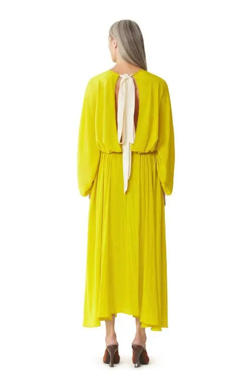 LANVIN Fitted Charmeuse Dress - Yellow