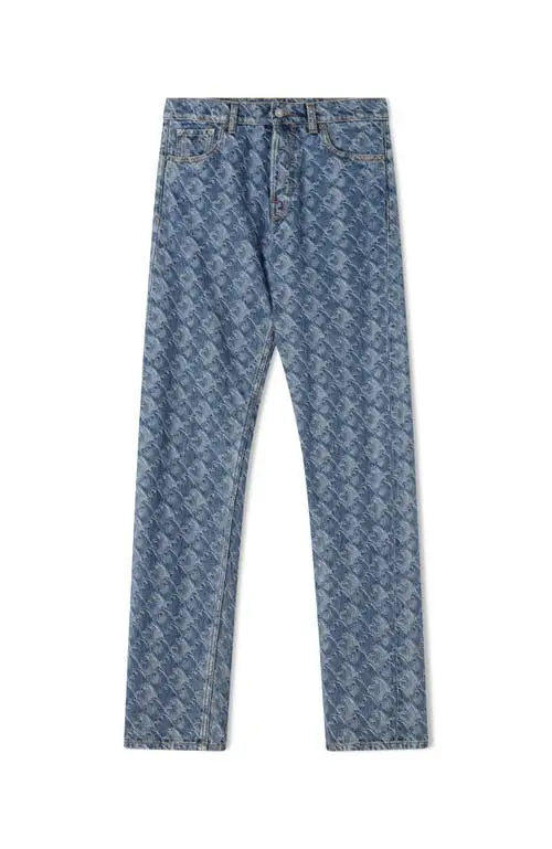 LANVIN Lunar Year Jacquard Denim Pants - Blue