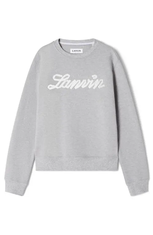 LANVIN Ribbon Logo Sweatshirt - Heather Grey