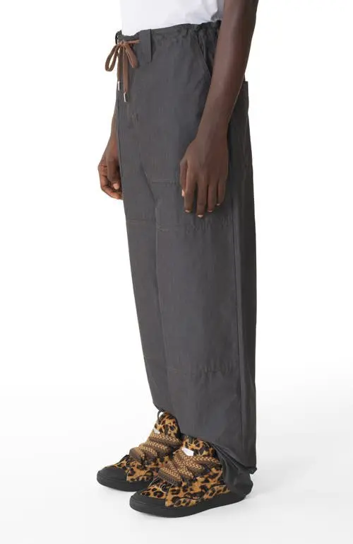 LANVIN Wide-leg Chambray Pants - Black