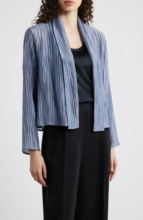 Eileen Fisher High Collar Tie Waist Jacket - Flint