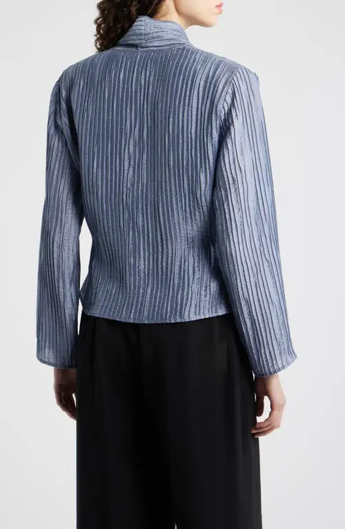 Eileen Fisher High Collar Tie Waist Jacket