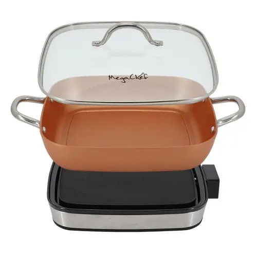 MEGACHEF 11.81 Inch Electric Fry Pan With Copper Coating