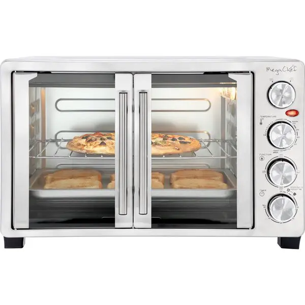 MEGACHEF 31.7 Quart French Door Multi-function Electric Toaster Oven - Grey