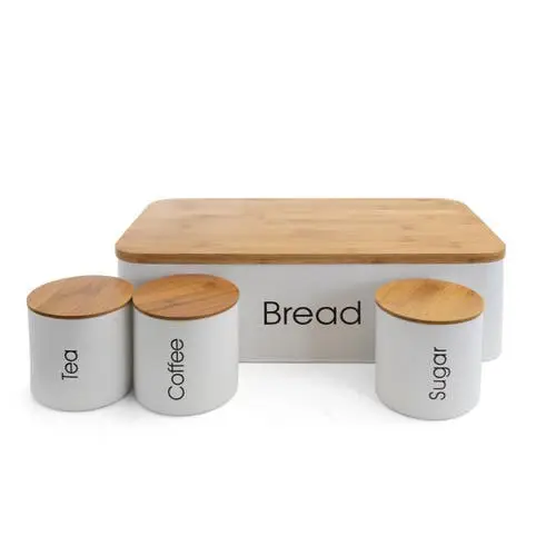 MEGACHEF Kitchen Food Storage And Organization 4 Piece Canister Set