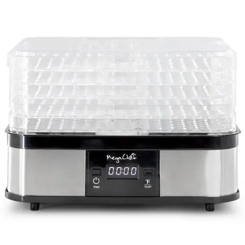MEGACHEF 5 Tray Food Dehydrator With Timer And Temperature Control