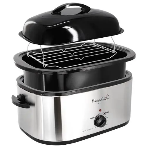 MEGACHEF 22 Quart Electric Roaster Oven With High Dome Self-basting Lid
