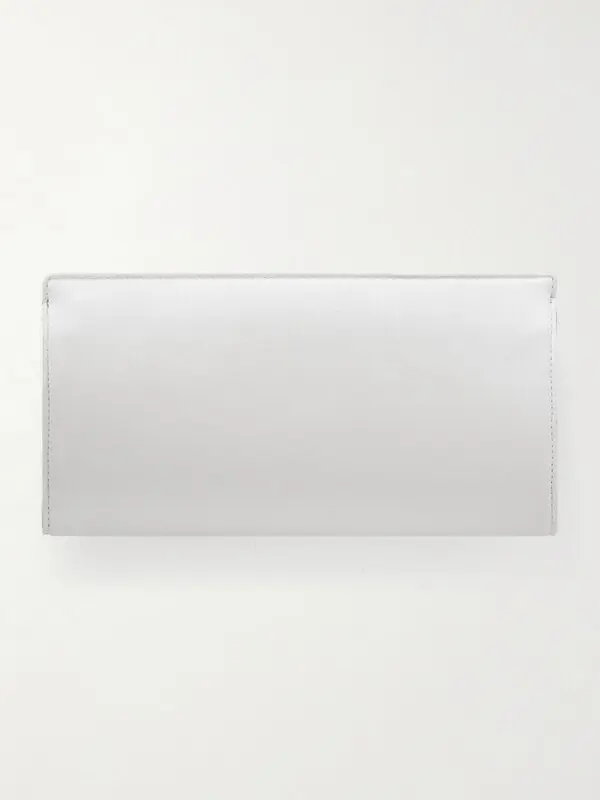 LANVIN Invitation Small Metallic Satin Clutch - Silver