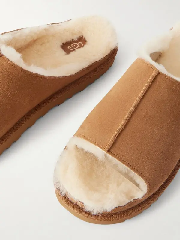 UGG Greenport Shearling Slides - Brown