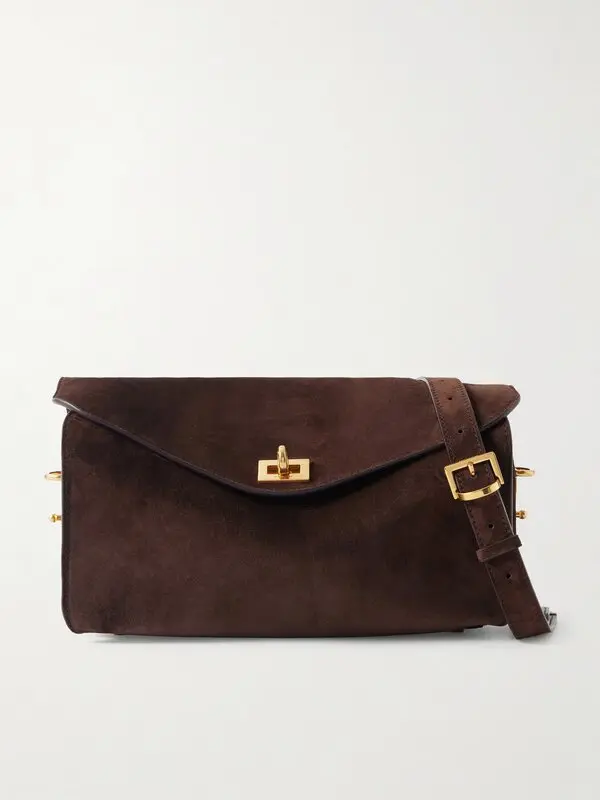 Balenciaga Paris Vii Suede Shoulder Bag - Brown