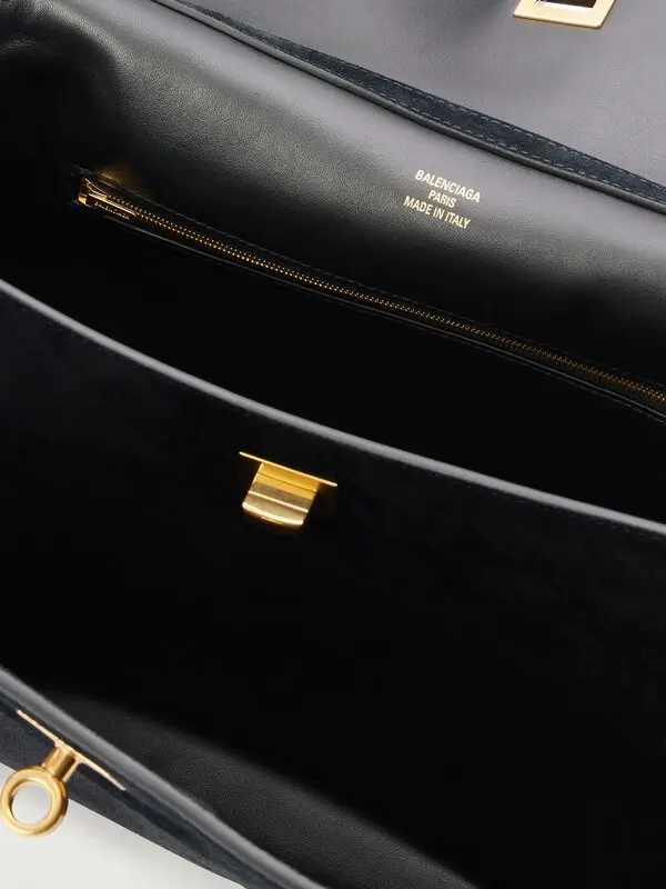 Balenciaga Rodeo Suede Shoulder Bag - Black