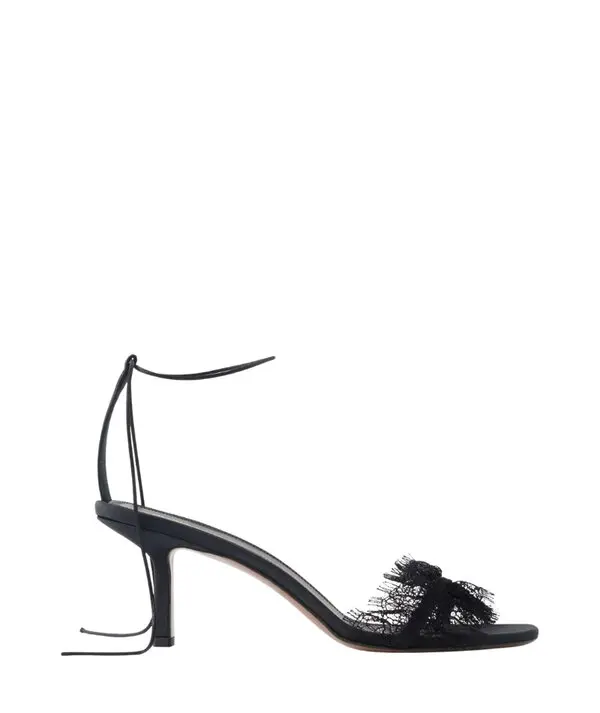NEOUS Belel Lace-trimmed Twill Sandals - Black