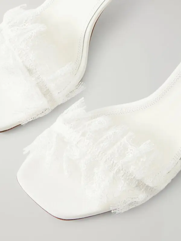 NEOUS Belel Lace-trimmed Twill Sandals - Neutrals