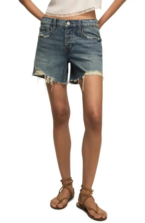 Lucky Brand Baggy Stretch Denim Shorts - Feel The Beat Wash