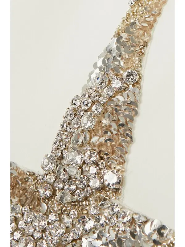 Alexander McQueen Embellished Crepe Gown